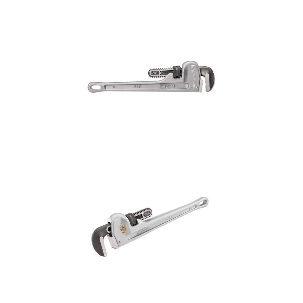 RIDGID 14 in. and 18 in. Aluminum Straight Pipe Wrench with Self ...