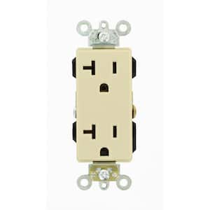 Leviton Decora Plus 20 Amp 125 V Industrial Grade Duplex Outlet ...