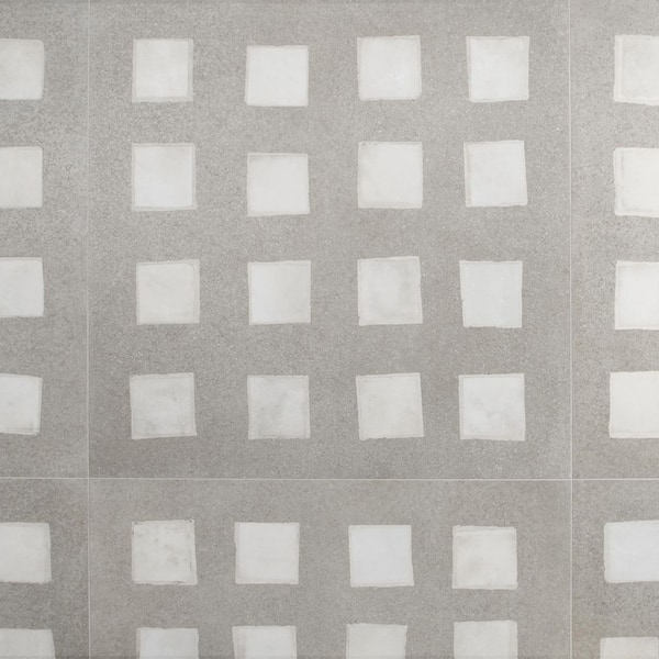 Ivy Hill Tile Vessira Deco Gray 35 in. x 35 in. Concrete Look Semi ...