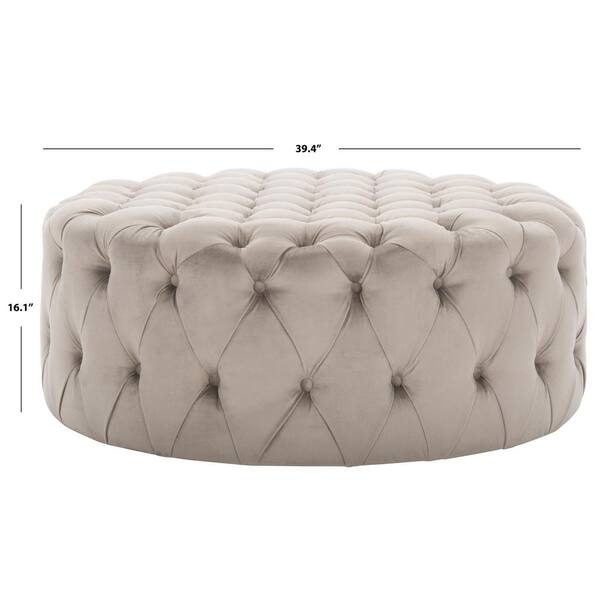SAFAVIEH Charlene Light Gray Tufted Ottoman MCR4638J