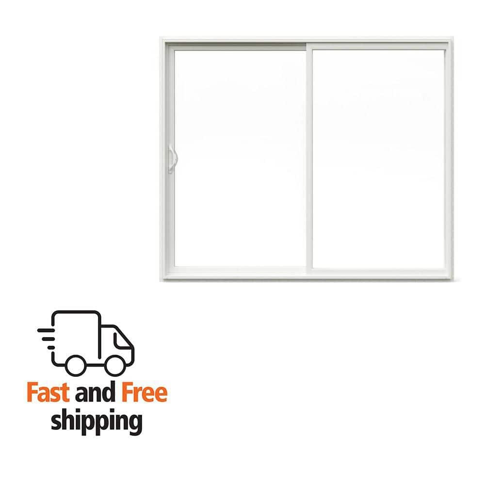 JELD-WEN V-2500 96 in. x 80 in. x 4-9/16 in. Jamb White Vinyl Left-Hand ...