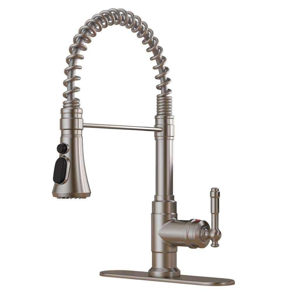 androme Single Handle Pull Down Sprayer Kitchen Faucet with Deck Plate ...