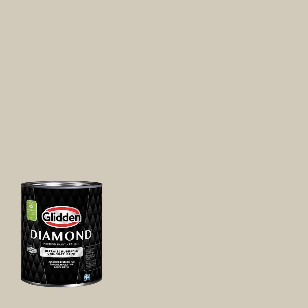 Glidden Diamond 1 qt. PPG1024-4 Moth Gray Eggshell Interior Paint with ...