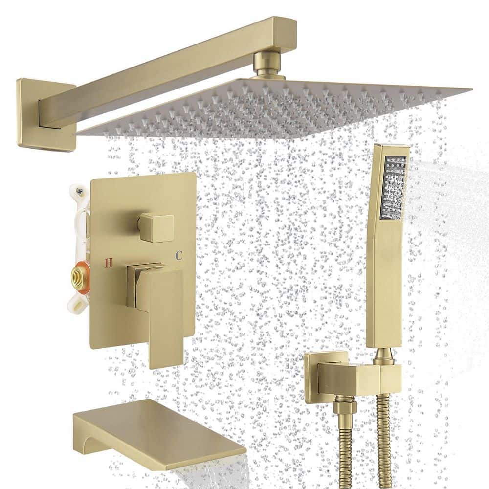 BWE Single Handle 3-Spray Shower Faucet 2.5 GPM with Pressure Balance ...