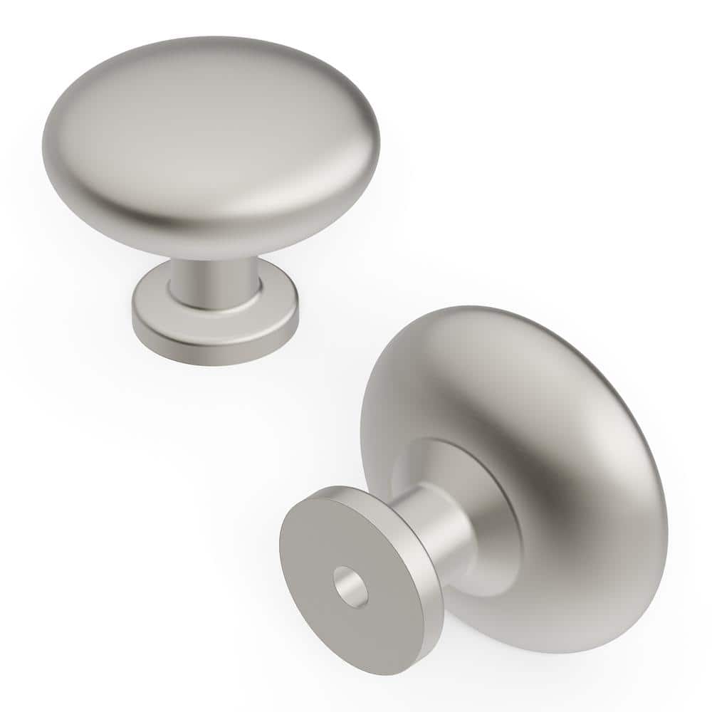 HICKORY HARDWARE True Collection Knob 1-1/8 in. Dia Satin Nickel ...
