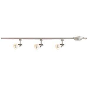 Commercial Electric 3-Light Brushed Nickel Glass Linear Track Lighting ...