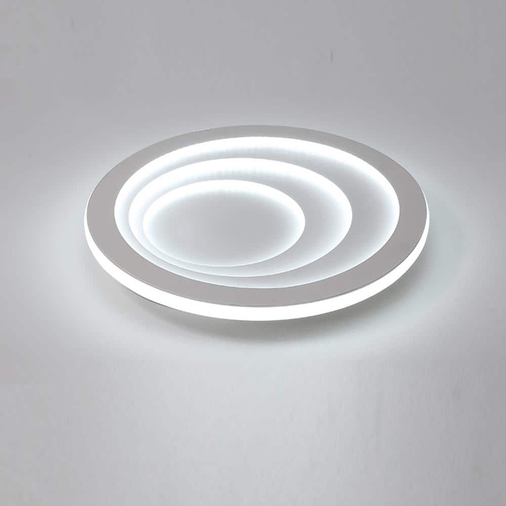 OUKANING 19.68 in. White Modern Simple Style Selectable LED Flush Mount ...
