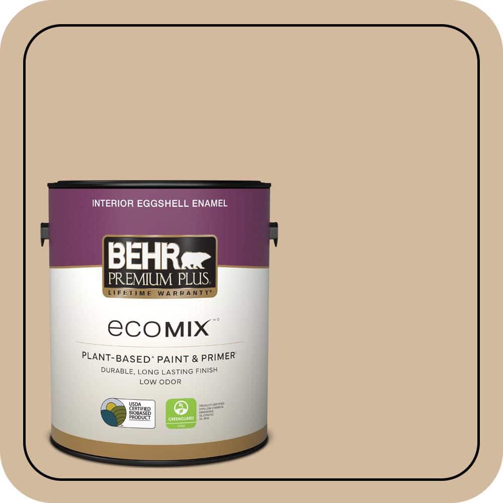 BEHR PREMIUM PLUS 1 gal. #S280-3 Practical Tan Eggshell Enamel EcoMix ...