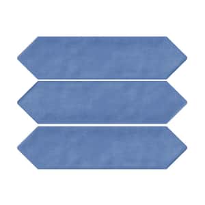 Giorbello Glossy Ceramic Picket Hexagon Subway 3 in. x 12 in. x 10 mm ...