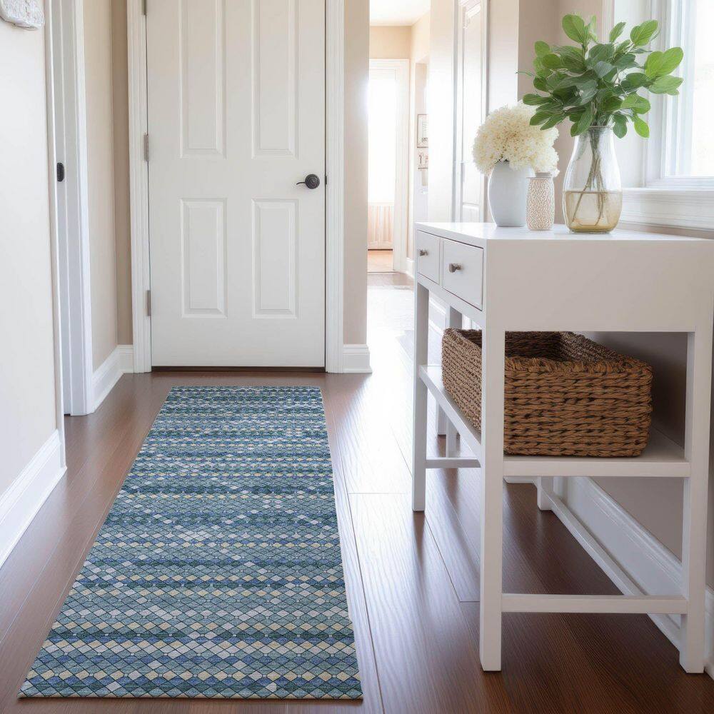 Addison Rugs Mayfield Premium Machine Washable Abstract AMF1436 Denim 2 ...