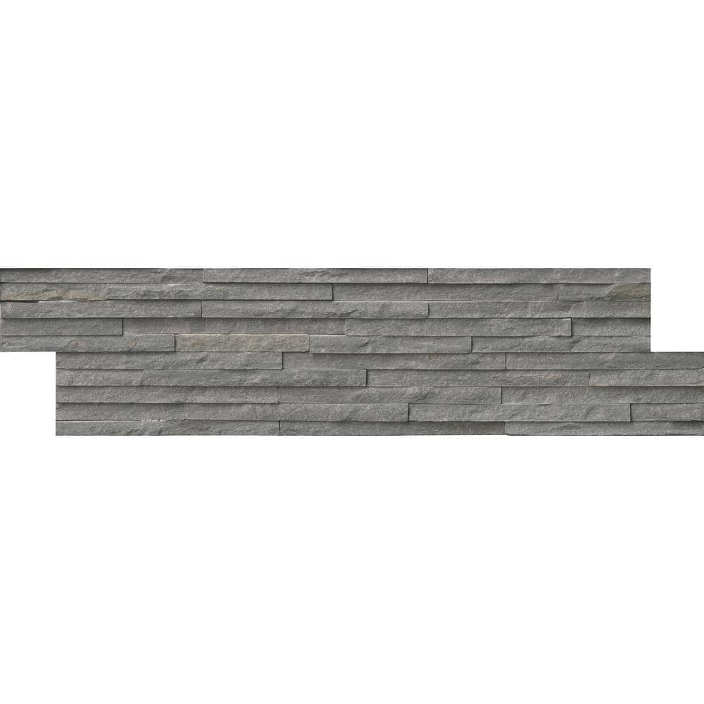 MSI Charcoal Pencil Ledger Panel 6 in. x 24 in. Slate Wall Tile (8 sq ...