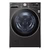 LG 4.5 Cu. Ft. Stackable SMART Front Load Washer in Black Steel with ...