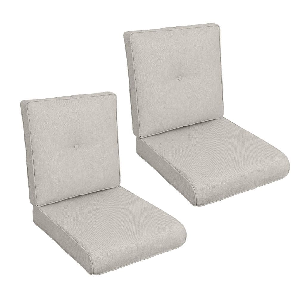 Beige 22 x 22 2 Pieces High Back Waterproof Patio Chair Cushions, Tufted Rocking Chair Cushions ...