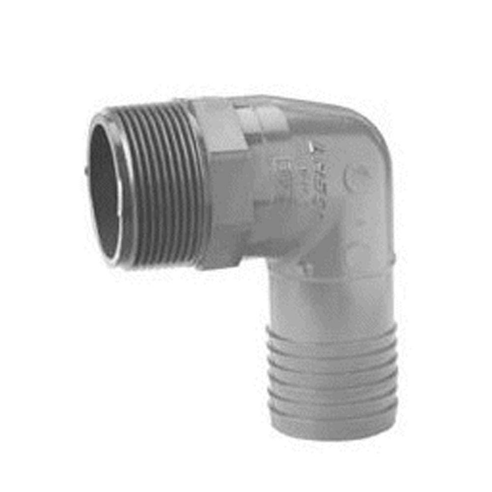 1/2 in. x 1/2 in. PVC 90-Degree Barb x MPT Elbow 1413005RMC - The Home ...