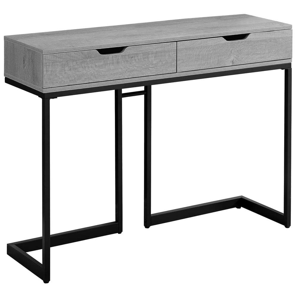 42 in. Gray Standard Rectangle Composite Console Table with Drawers ...
