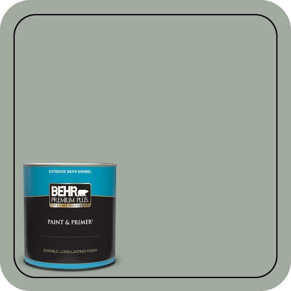 BEHR PREMIUM PLUS 1 qt. #PPU11-15 Green Balsam Satin Enamel Exterior ...
