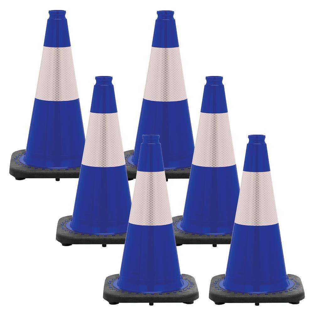 Mr. Chain 18 in. Traffic Blue Reflective Traffic Cones 87578-6 - The ...