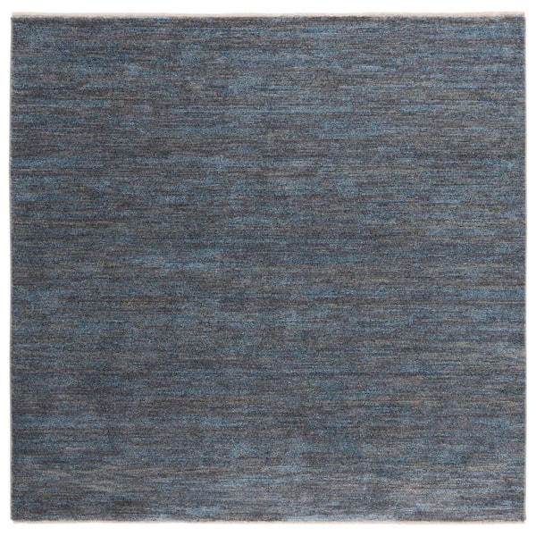 SAFAVIEH Lasa 7 ft. x 7 ft. Blue/Gray Distressed Striped Square Area ...
