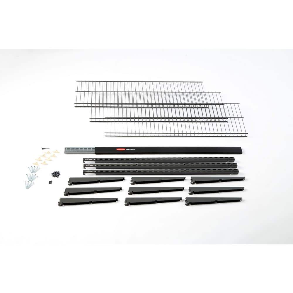 Rubbermaid 36 in. W x 12 in. D Fast Track 3 Shelf Kit, Black 2126867 ...