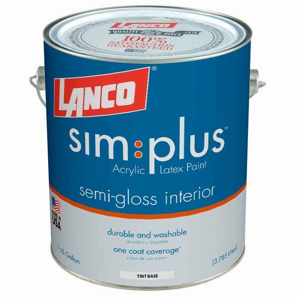 Lanco Simplus 1 Gal. White Semi-Gloss Interior Paint SI2776-4 - The ...