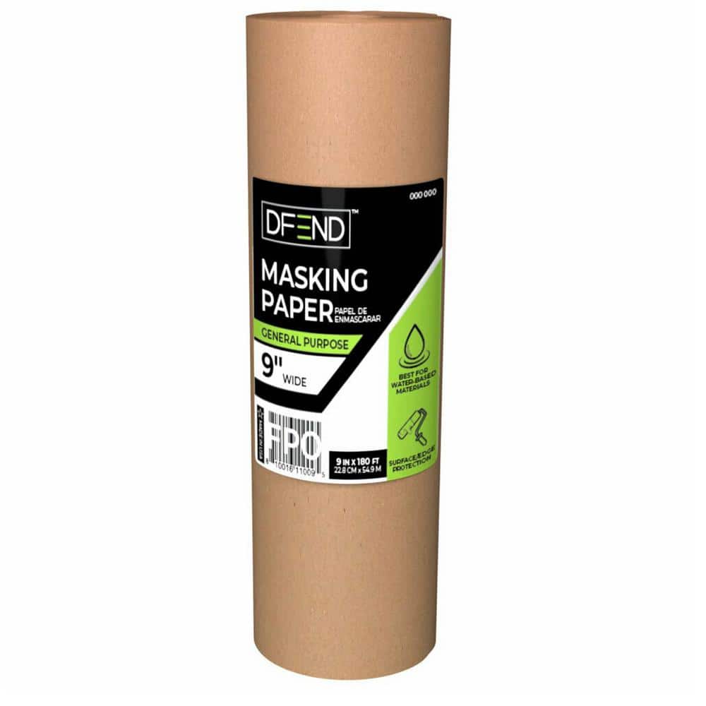 Pratt Retail Specialties 0.75 ft. x 180 ft. Brown Masking Paper Drop ...