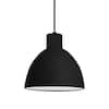 KUZCO Chroma 12 in. 1 Light 13-Watt Black Integrated LED Pendant Light ...