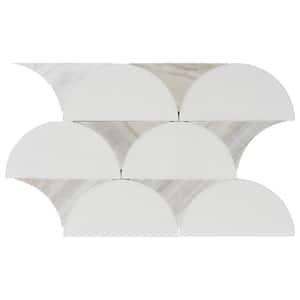 Ivy Hill Tile Zip Pearl 1.93 in. x 0.39 in. Polished Marble and Brass ...