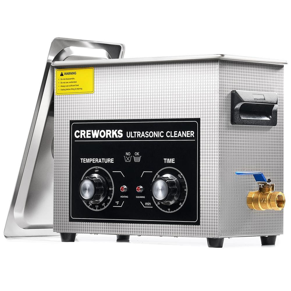 CREWORKS 6.5L Ultrasonic Cleaner with Heater and Timer, 180-Watt 1.7 ...