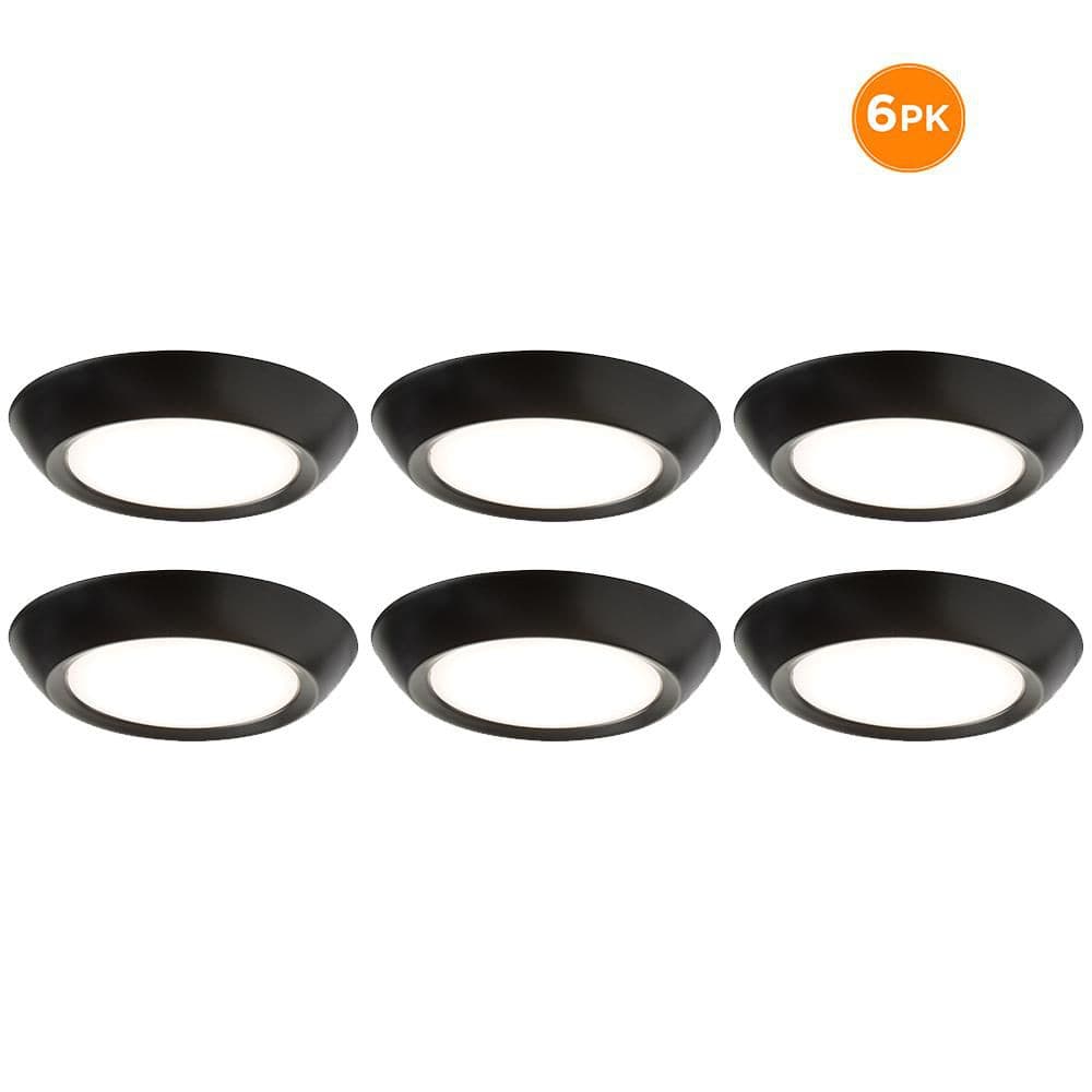 Commercial Electric 6-Pack 4 in. LED Surface Mount Downlight Flush ...