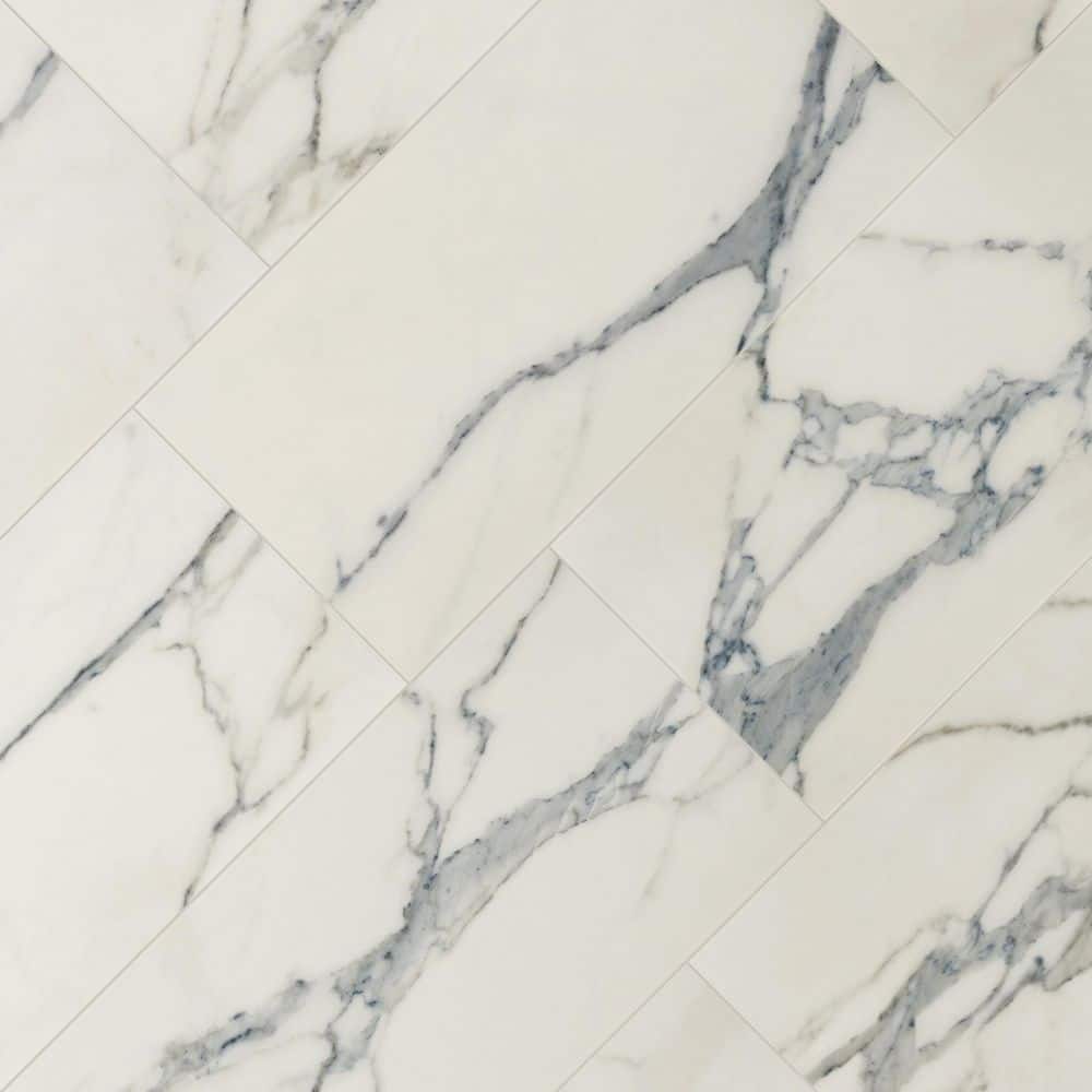 Buy Carrara Azul 16 in. x 32 in. Polished Porcelain Stone Look Floor ...