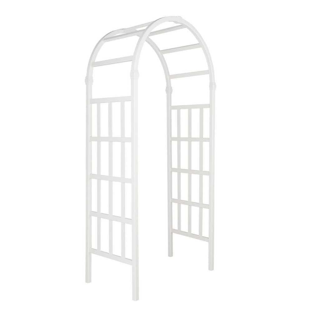 VINGLI 86 in. x 40 in. Vinyl Garden Arbor PVC Wedding Arch for Ceremony ...