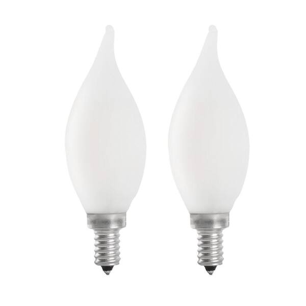 Feit Electric 40-Watt Equivalent BA10 E12 Candelabra Dimmable Filament CEC Frosted Glass ...
