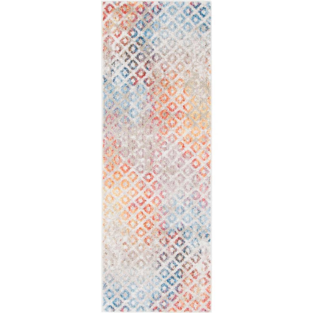 Unique Loom Multi 2 ft. x 6 ft. Rainbow Runner Rug 3142612 - The Home Depot