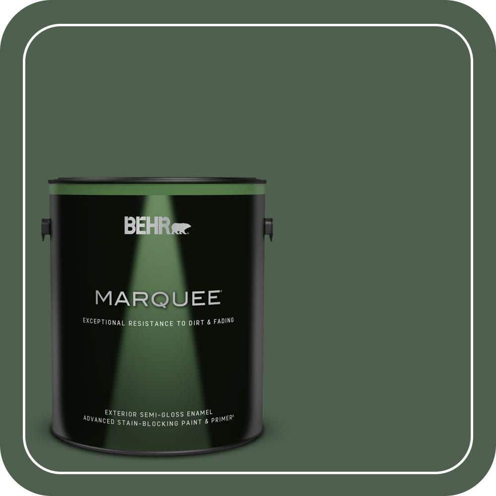 BEHR MARQUEE 1 gal. #450F-7 Hampton Green Semi-Gloss Enamel Exterior ...