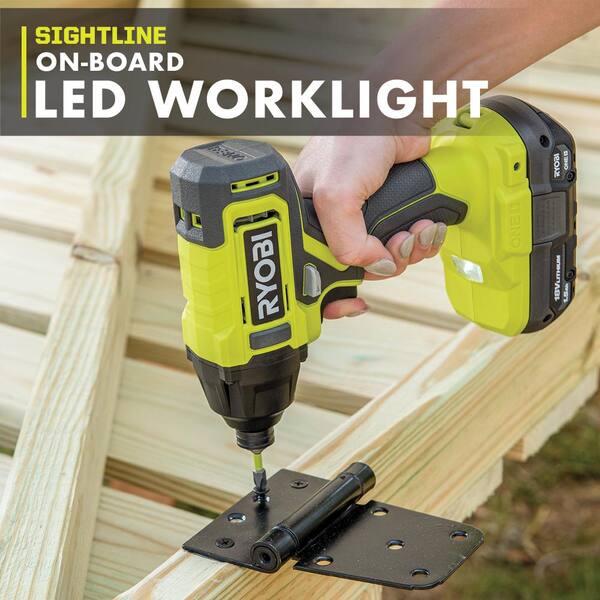 RYOBI ONE+ 18V Cordless 1/4 in. Impact Driver Kit with 1.5 Ah Battery ...