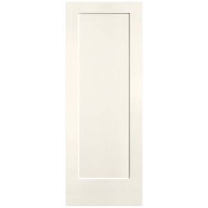 Masonite 24 in. x 80 in. 2-Panel Logan Single Bore Solid Core Ivory ...