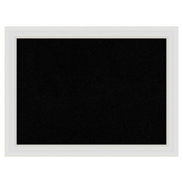 Amanti Art Flair Soft White Narrow Framed Black Corkboard 32 in. x 24 ...