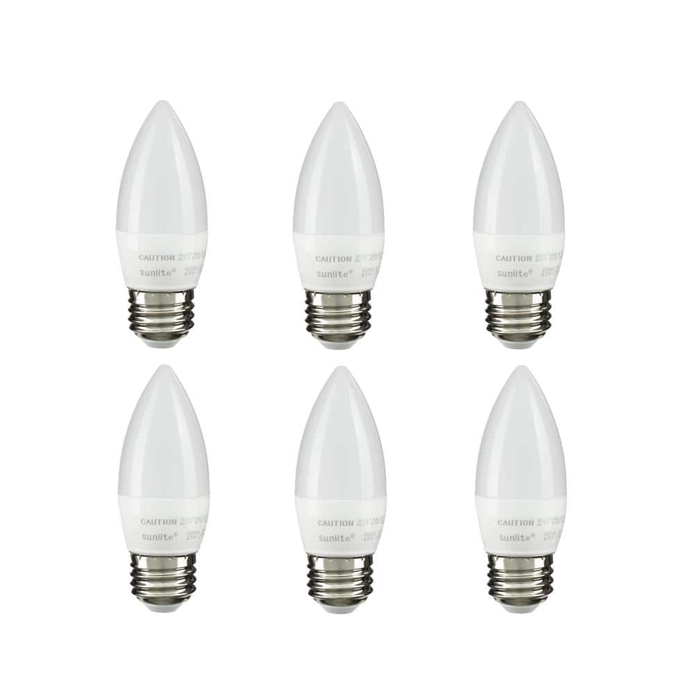 Sunlite 60-Watt Equivalent B11 Dimmable Frosted Torpedo Tip Candelabra ...