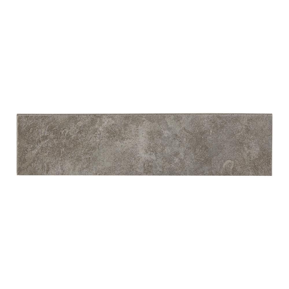 Daltile Nova Falls Gray 3 in. x 12 in. Glazed Porcelain Bullnose Trim ...