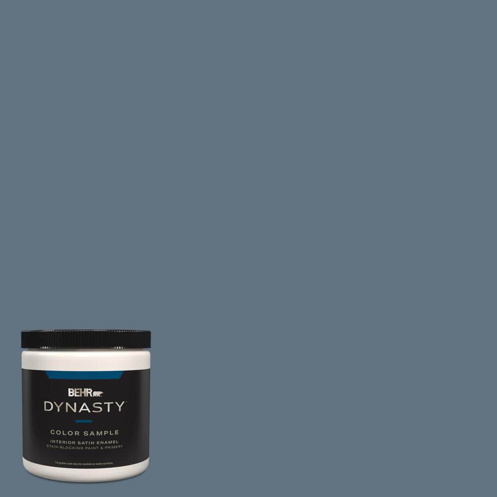 BEHR DYNASTY 8 oz. #560F-6 Windsor Haze Satin Enamel Stain-Blocking ...