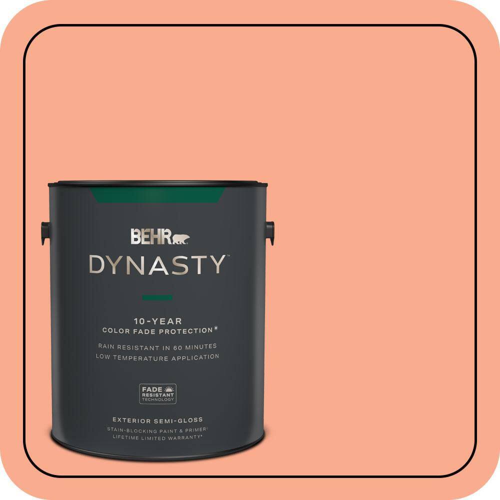 BEHR DYNASTY 1 gal. #210B-4 Sunset Strip Semi-Gloss Enamel Exterior ...