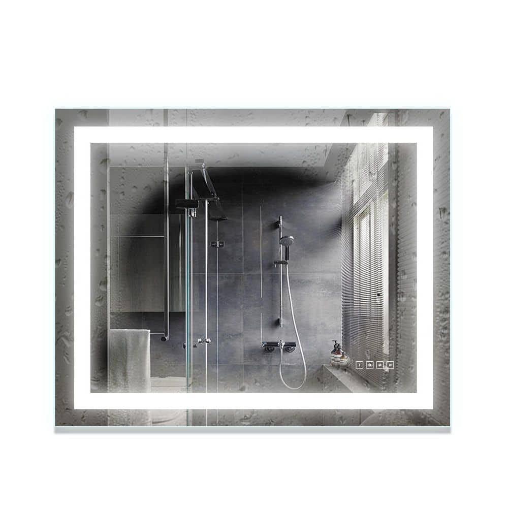 KINWELL 40 in. W x 32 in. H Large Rectangular Frameless Smart WiFi LED ...