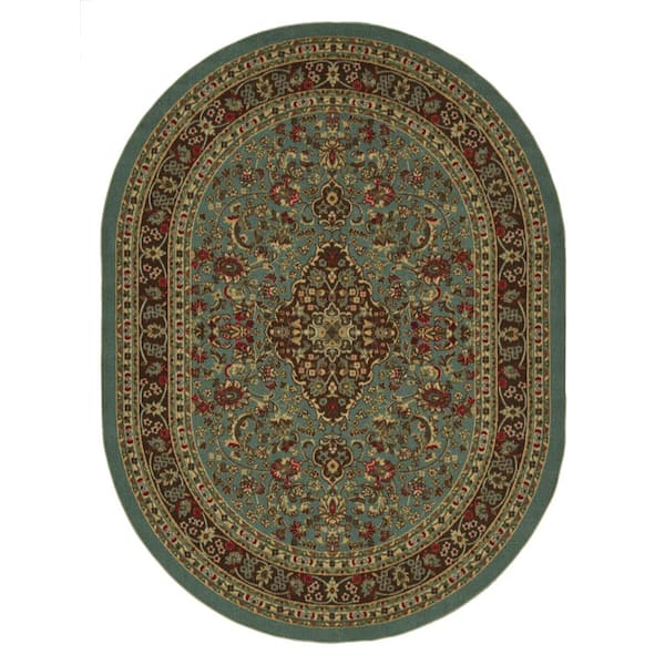 Ottomanson Ottohome Collection Non-Slip Rubberback Medallion 5x7 Indoor ...