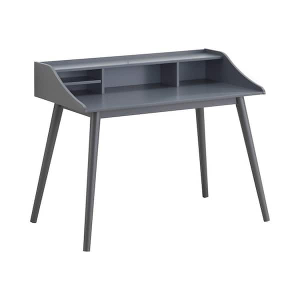 Benjara 44.5 in. Rectangular Gray Wood Top 0-Drawer Writing Desk with 4 ...