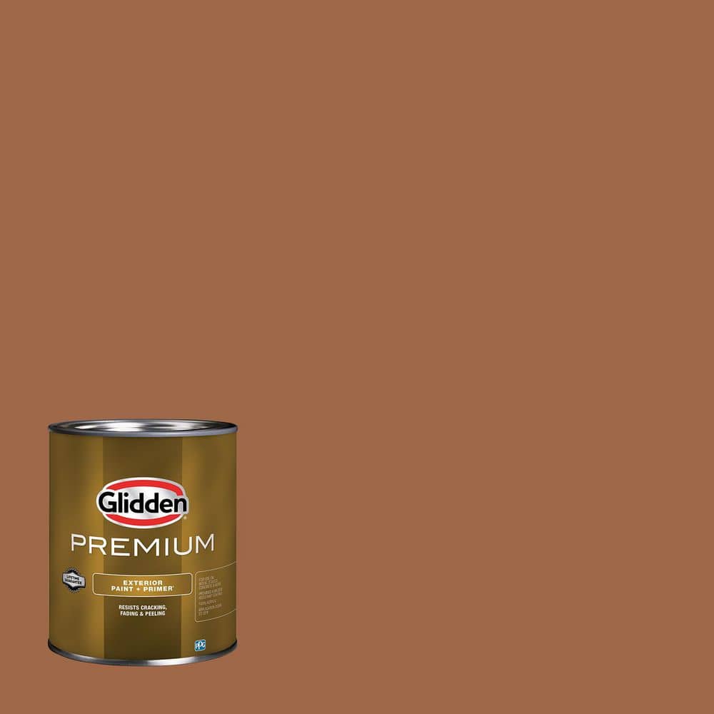Glidden Premium 1 qt. #PPG1069-6 Foxfire Brown Satin Exterior Latex ...