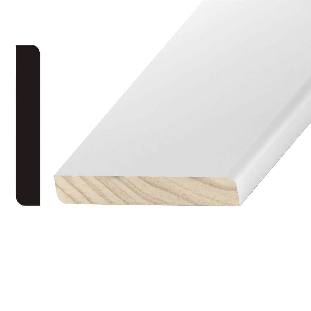Round Edge 3/8 in. x 1-3/4 in. x 2-1/4 in. MDF Primed Radius Base ...