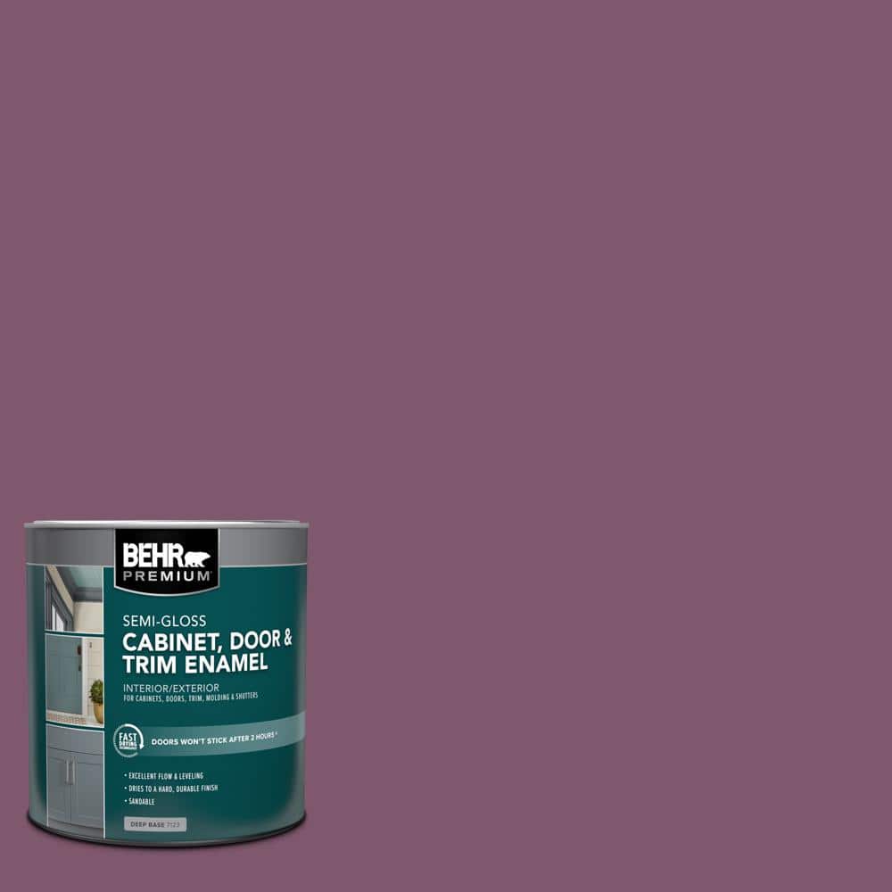 BEHR PREMIUM 1 qt. #M110-7 Euphoric Magenta Semi-Gloss Enamel Interior ...