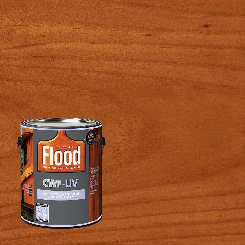 Flood 1 gal. Redwood Transparent CWF-UV Penetrating Exterior Wood Stain ...