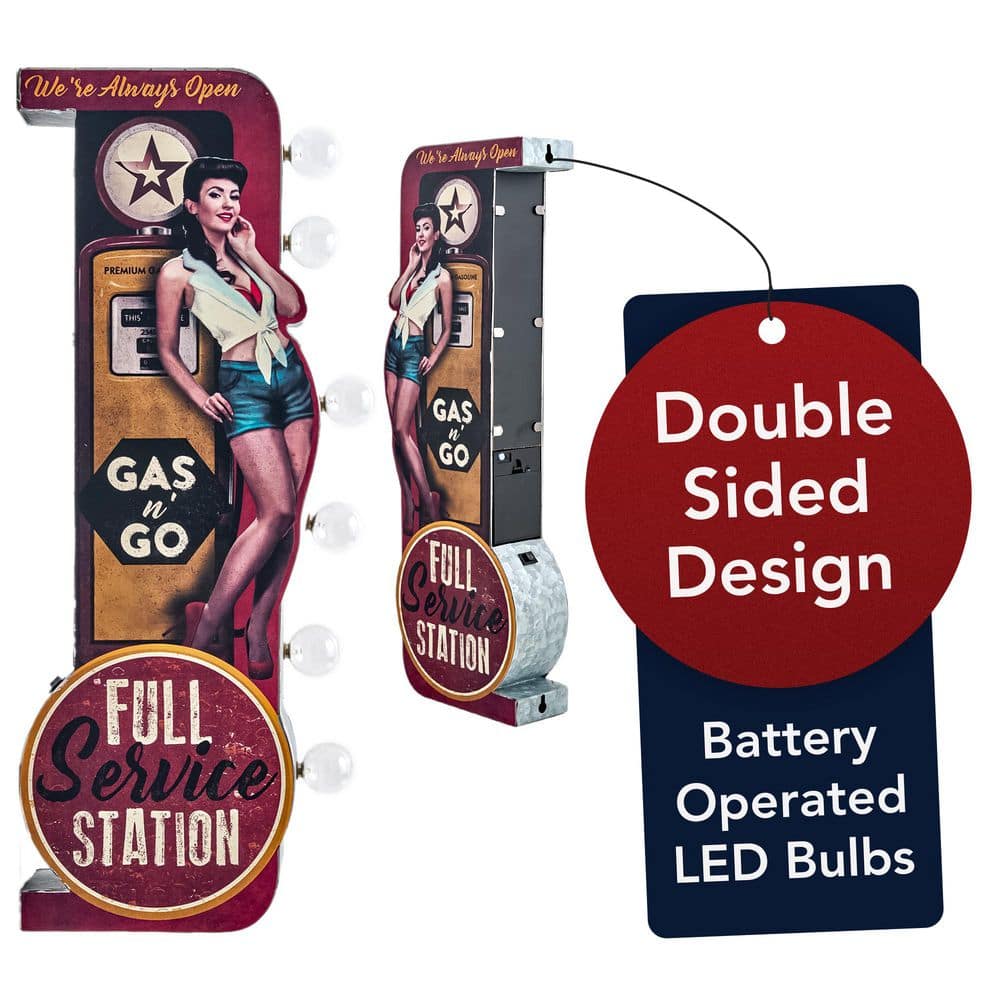 American Art Decor Vintage LEDMarquee Wall Decor-Retro Wall Sign w/LED ...