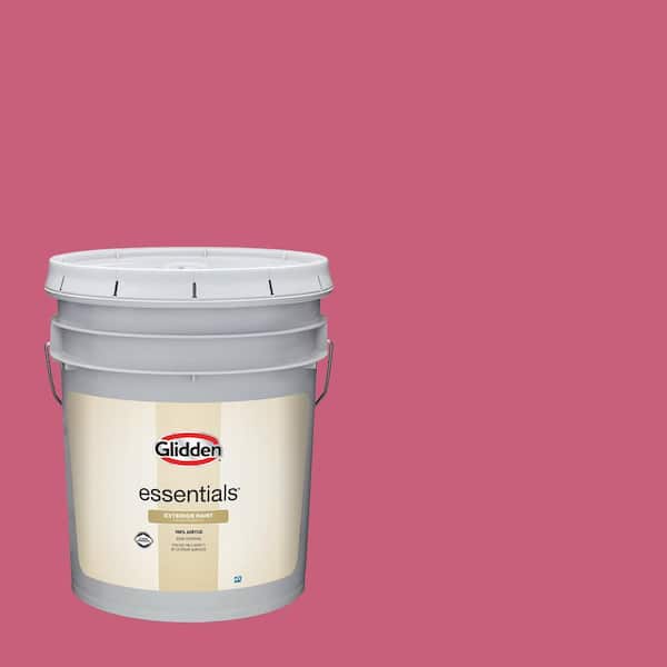 Glidden Essentials 5 gal. PPG1183-6 Cherry Pink Satin Exterior Paint ...